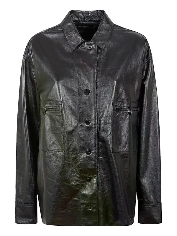 Ermanno Scervino Leather Patch-pocket Jacket - Black