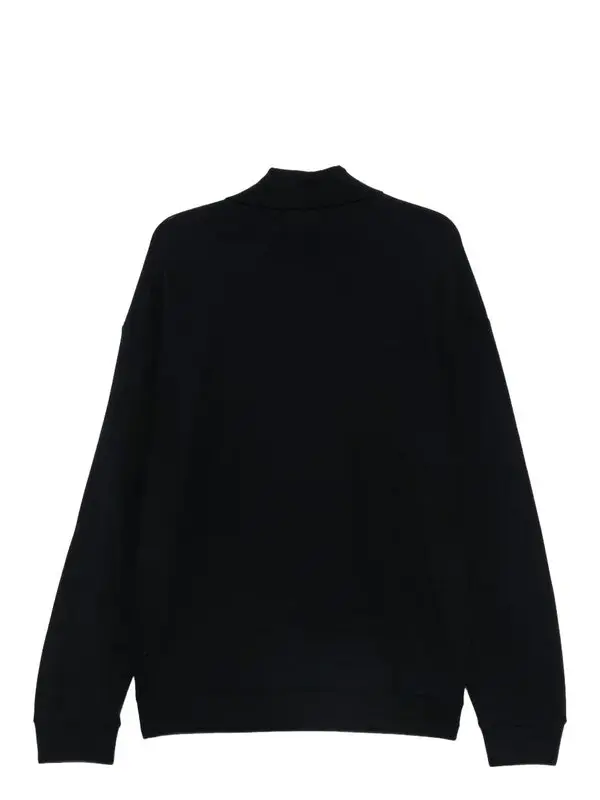 Giorgio Armani V-neck Long Sleeve Sweater - Blue