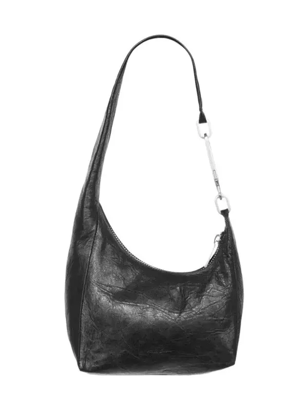 Rick Owens Crinkled Leather Shoulder Bag - Black