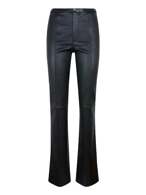 Stouls Lambskin Seam Detail Trousers - Black
