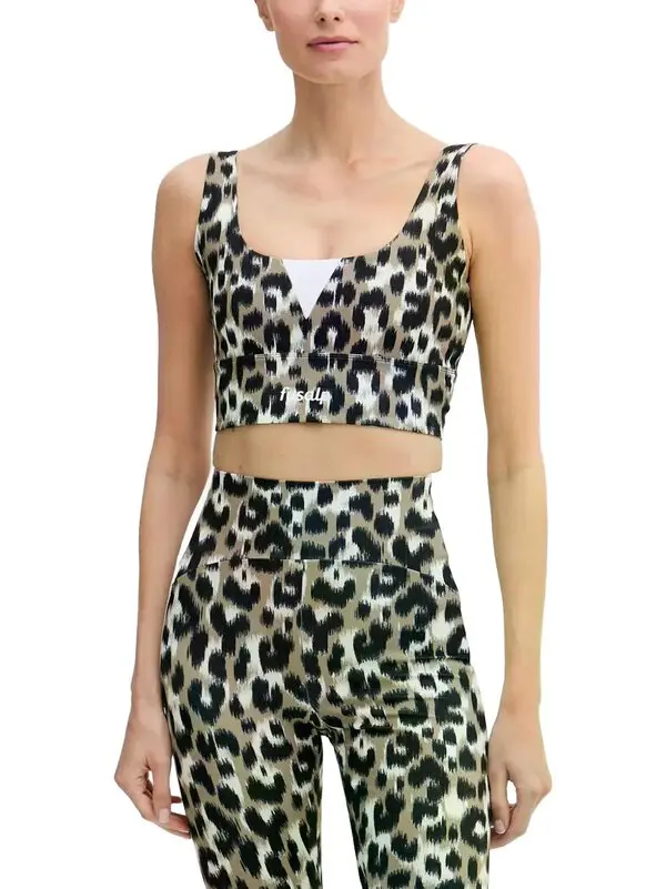 Fusalp Biarra Leopard-print Sports Bra - Neutrals