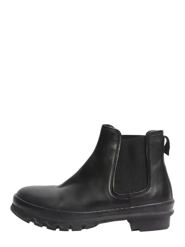 Legres Round-toe Leather Chelsea Boots - Black
