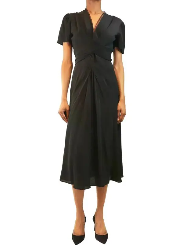 Prada Draped Midi Dress - Black
