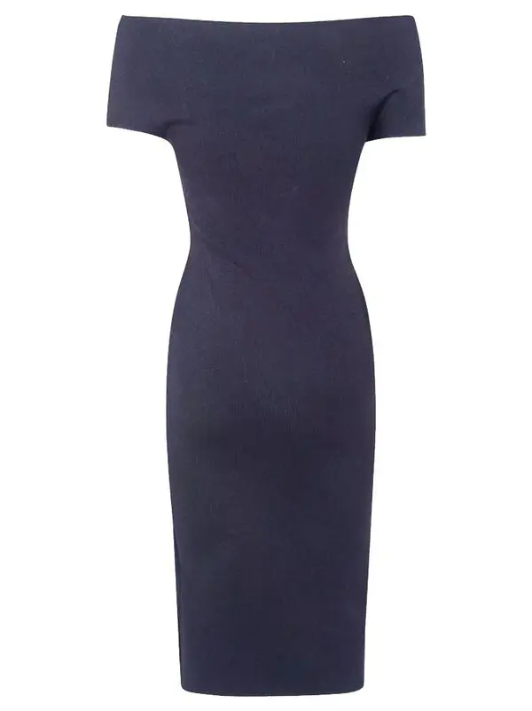 Magda Butrym Off-shoulder Knitted Dress - Black