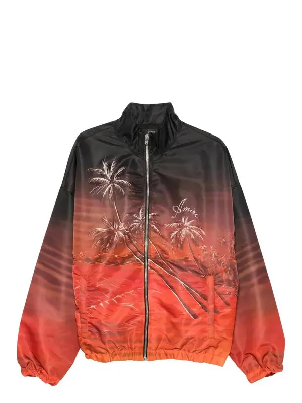 Amiri Palm-tree Print Zip-fastening Jacket - Black