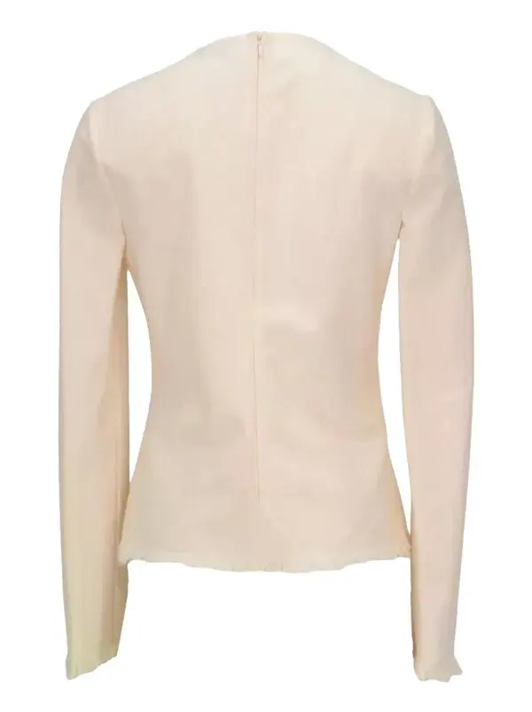 TOM FORD Chalk White Frayed-edge Long-sleeve Top - Neutrals