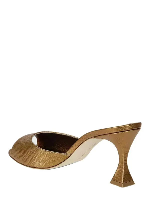 Manolo Blahnik Jadaron Lizard-effect Leather Mules - Brown