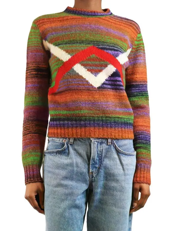 Loewe Striped Intarsia Sweater - Orange