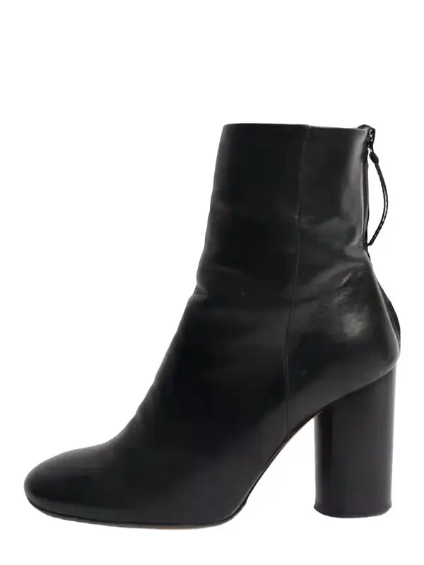 ISABEL MARANT VINTAGE Block-heel Leather Ankle Boots - Black
