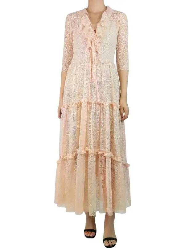Philosophy Di Lorenzo Serafini Tiered Lace Maxi Dress - Pink