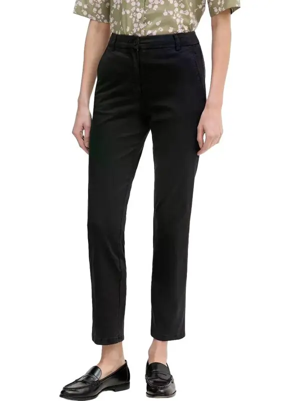 BENETTON Cropped Slim-fit Trousers - Black