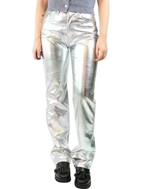 PAPER MOON Metallic-effect Trousers - Silver