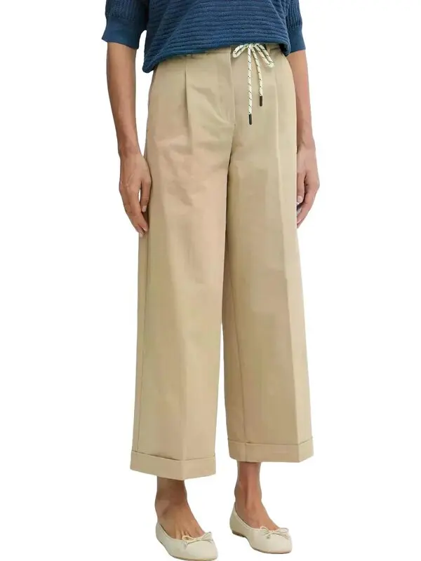 BENETTON Pleated Trousers With Rope Belt - Neutrals