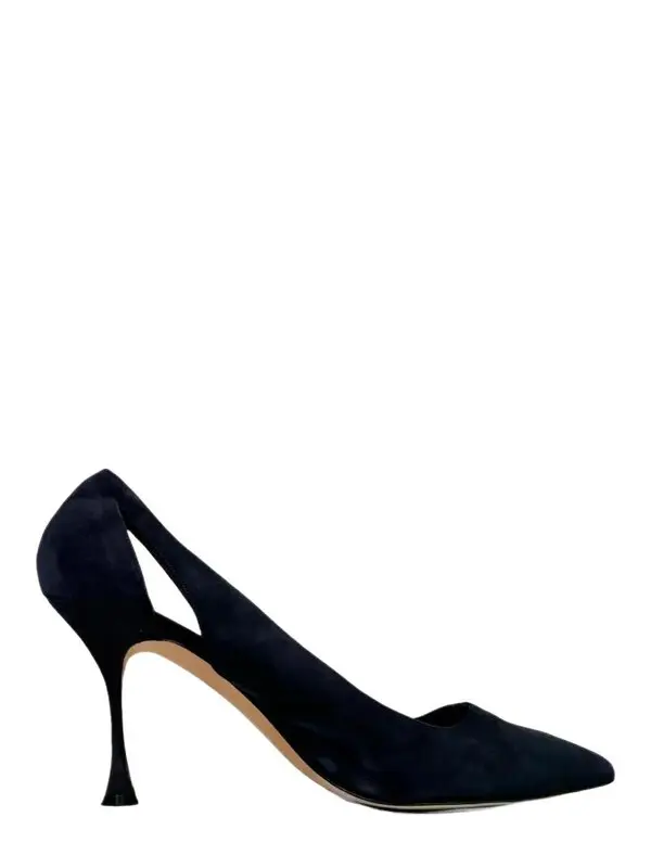 Manolo Blahnik Suede Cut-out Pumps - Blue