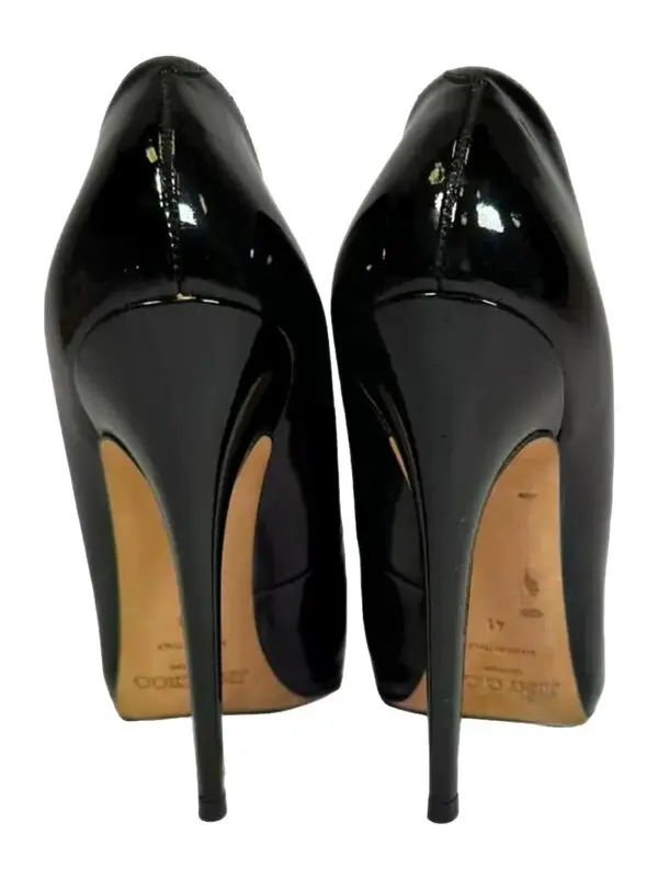 JIMMY CHOO Patent Leather Round-toe Pumps - Black