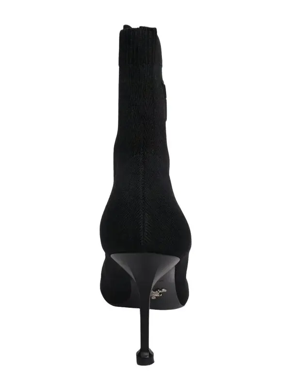 Prada Logo Sock Ankle Boots - Black