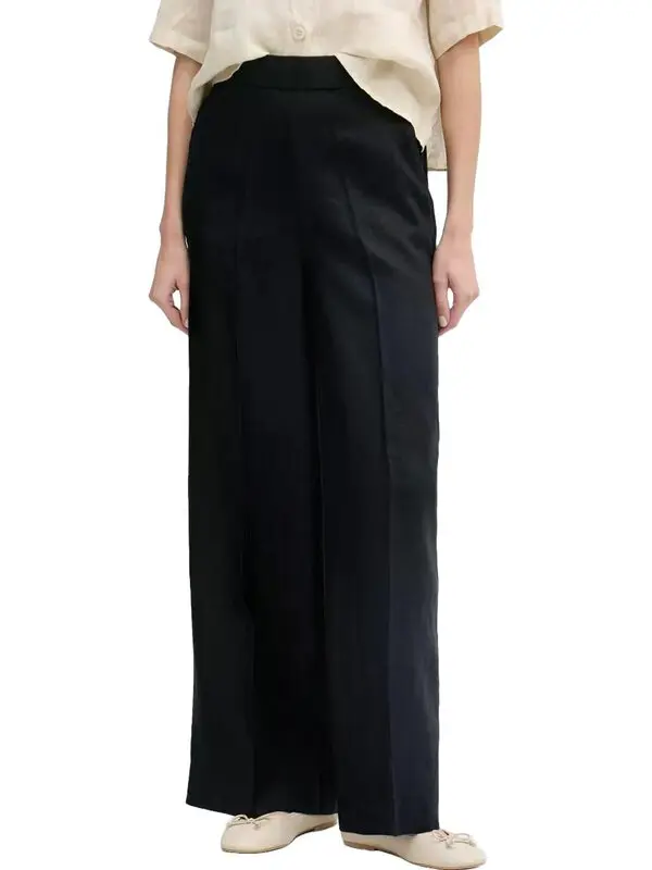 BENETTON Pleated Wide-leg Palazzo Pants - Black
