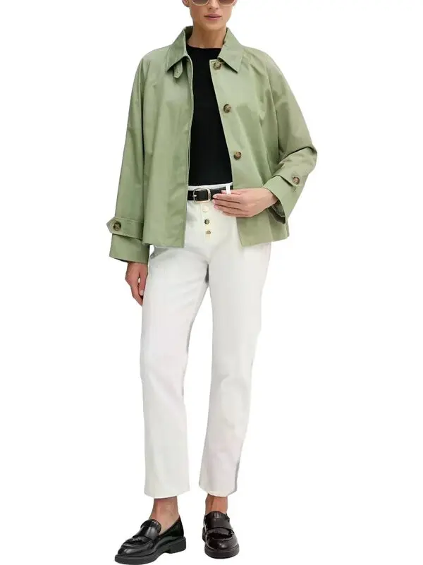 BENETTON Button-fastening Raglan-sleeve Coat - Green