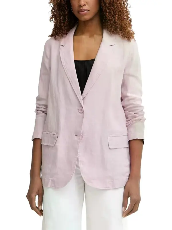 BENETTON Notch Lapel Single-breasted Blazer - Pink