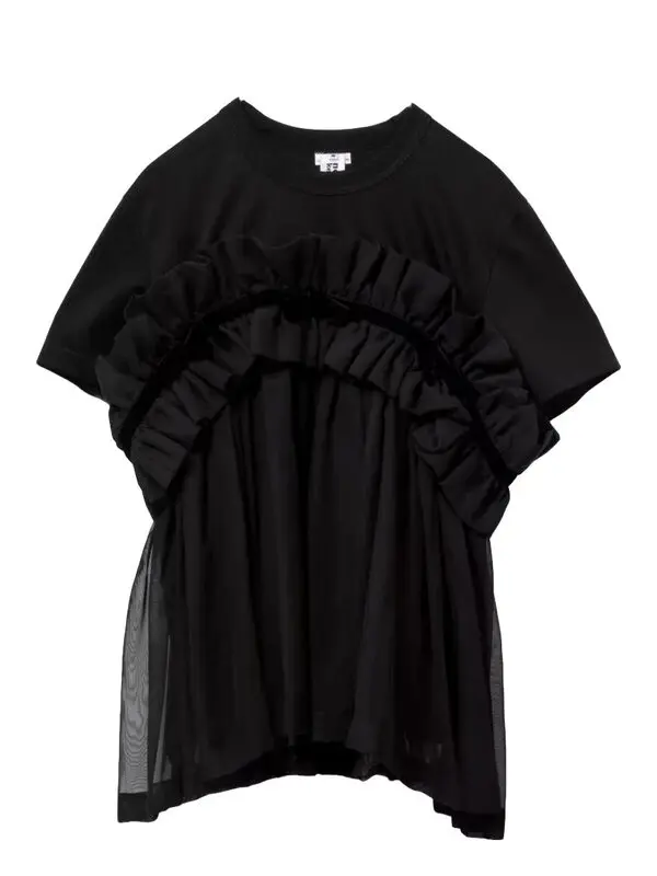 Noir Kei Ninomiya Ruffled Panel T-shirt - Black