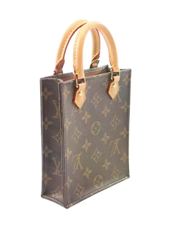 LOUIS VUITTON Petit Sac Plat Monogram Tote Bag - Brown
