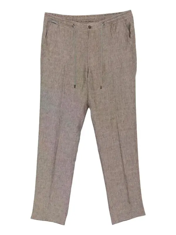 Corneliani Straight-leg Trousers With Drawstring Waist - Neutrals