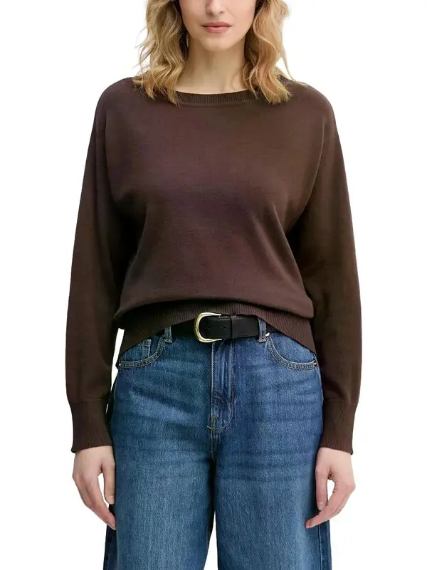BENETTON Ribbed-trim Sweater - Brown