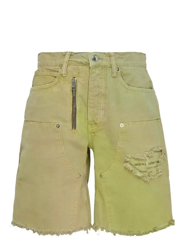 Alexander Wang Distressed Effect Carpenter Shorts - Green