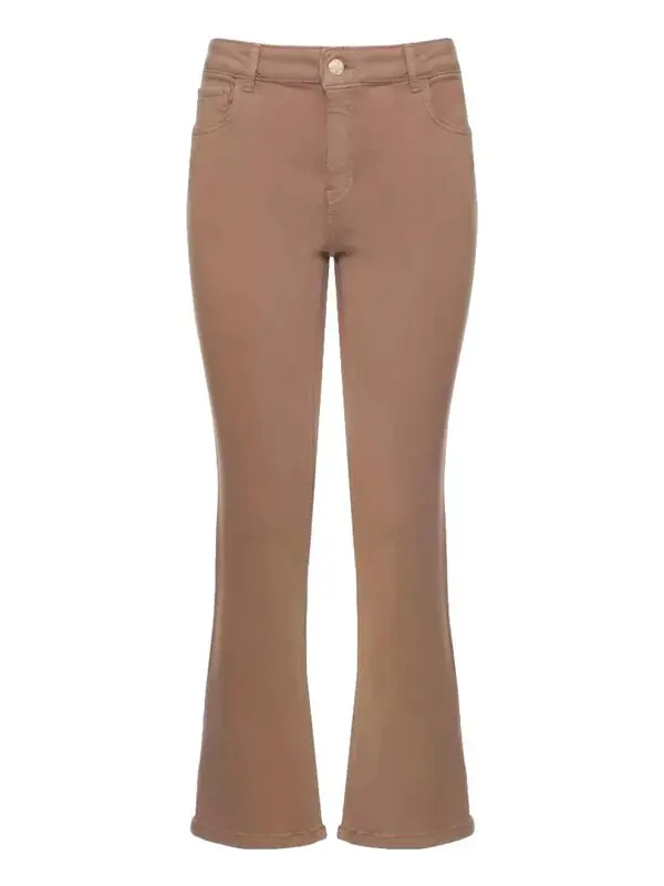 EMME Cropped Flared Trousers - Brown