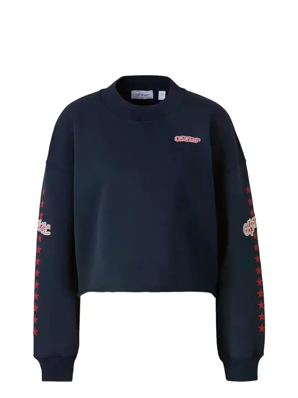 Off-White Logo-embroidered Star-print Sweatshirt - Blue