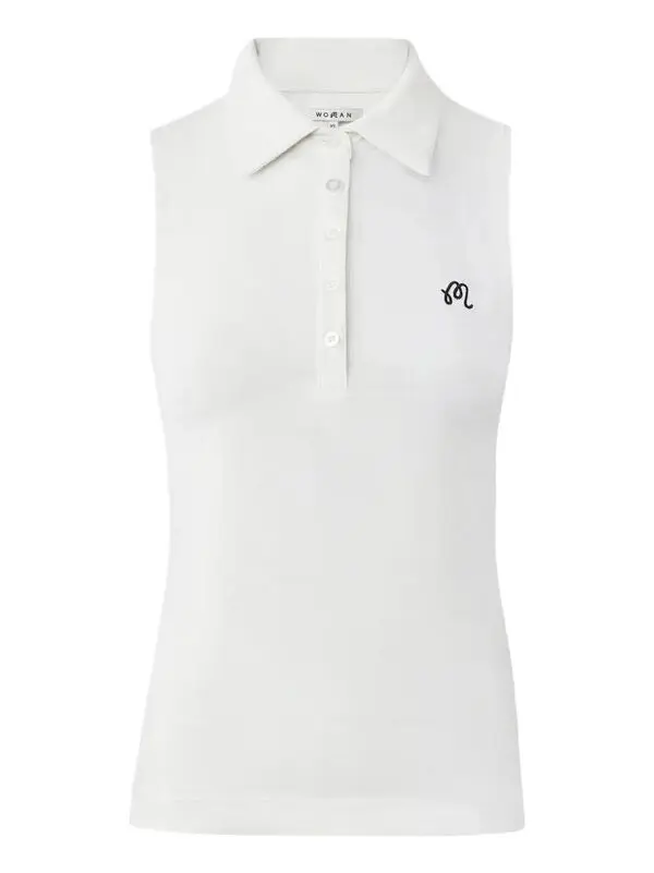 MALBON Sleeveless Polo Shirt - White