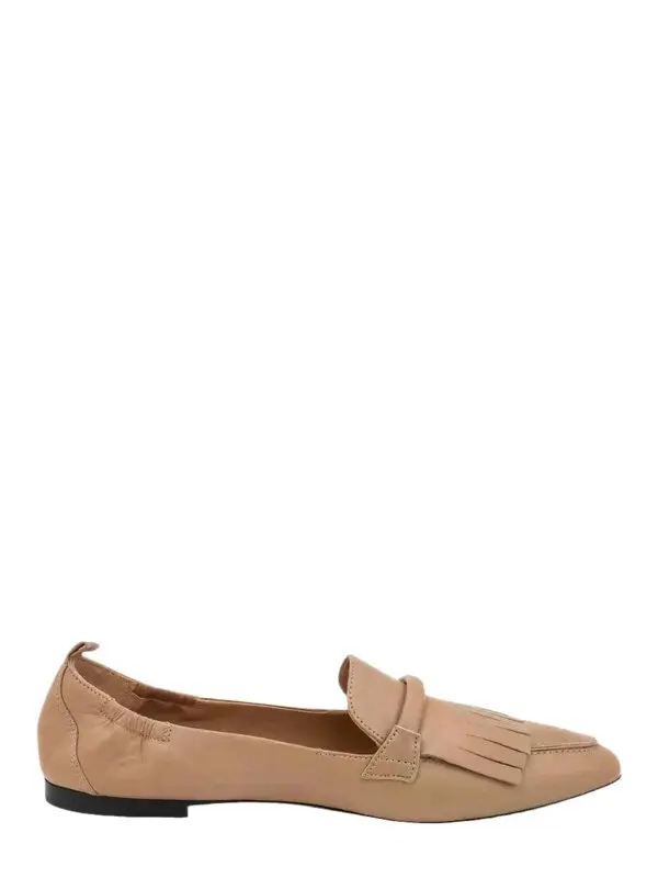 POMME D´OR Fringed Pointed-toe Loafers - Brown