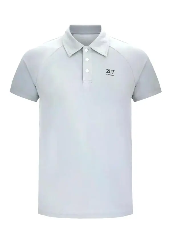 2117 OF SWEDEN Logo-print Raglan-sleeve Polo Shirt - Grey