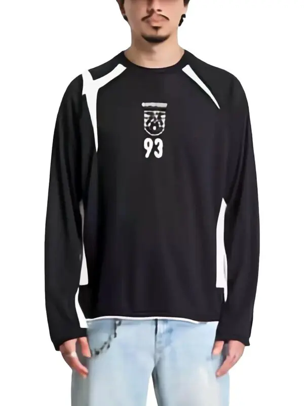 REPRESENT Logo-print Panelled T-shirt - Black