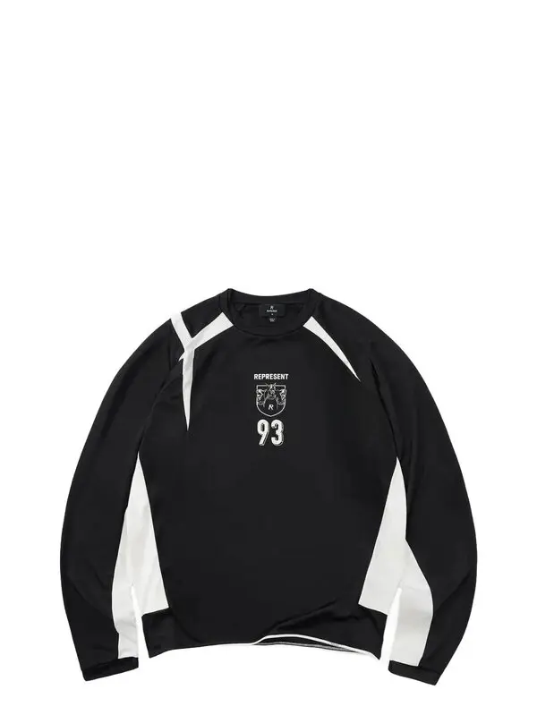 REPRESENT Logo-print Panelled T-shirt - Black