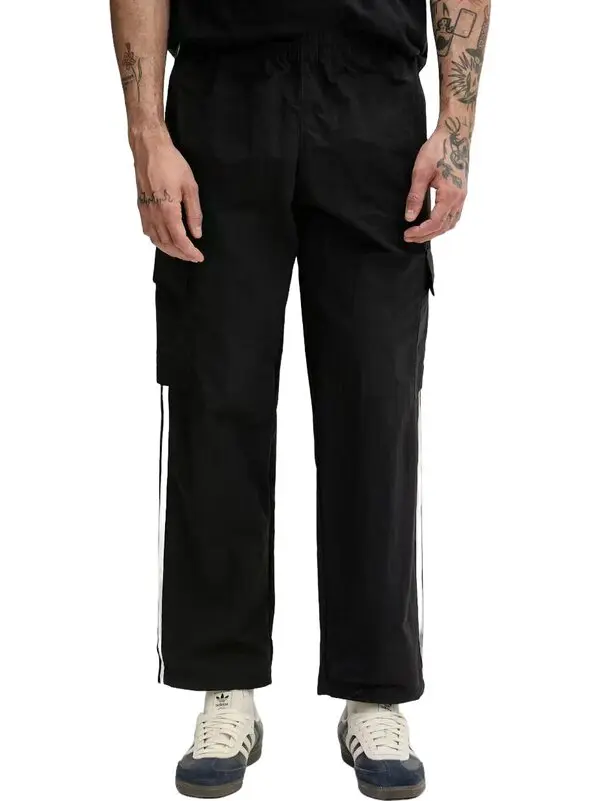 Adidas Logo-embroidered 3-stripe Track Pants - Black