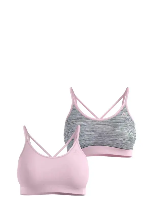 ODLO Reversible Logo-print Crossover-strap Sports Bras - Pink