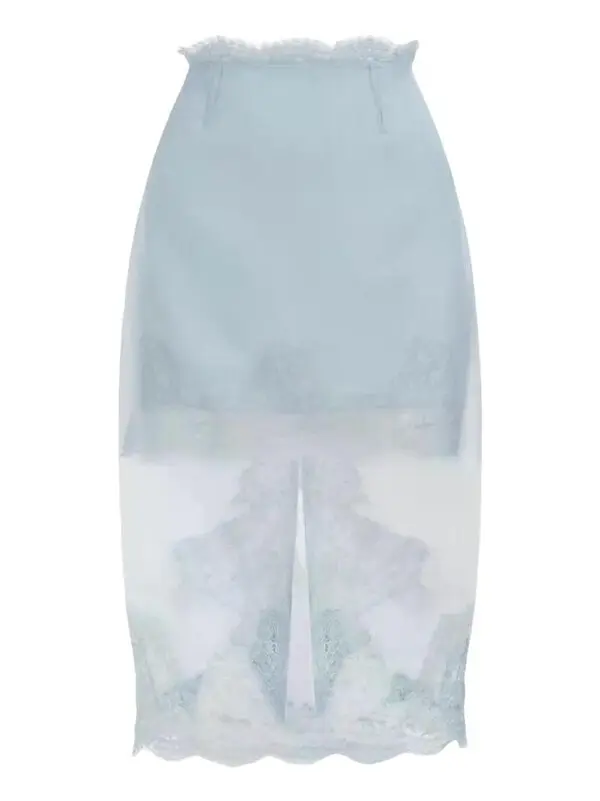 Aje Ophelia Lace-trim Midi Skirt - Blue