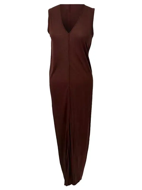 Rick Owens V-neck Maxi Dress - Brown