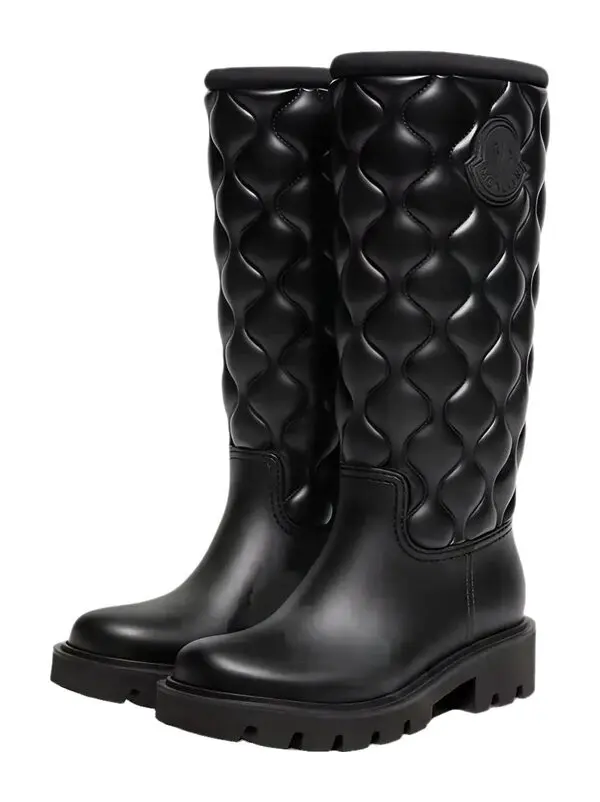 Moncler Kickstream Quilted Logo-patch Boots - Black