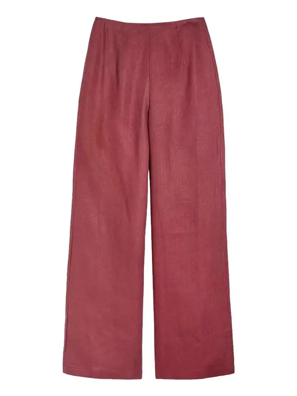 Faithfull The Brand High-waisted Wide-leg Trousers - Red