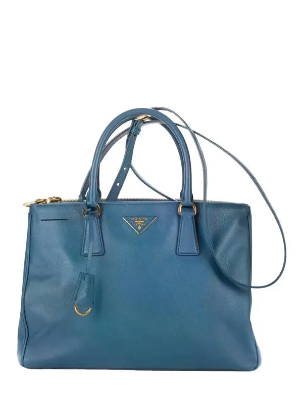 Prada Saffiano Leather Galleria Tote Bag - Blue