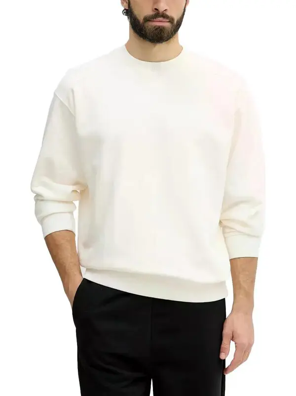 BENETTON Logo Patch Crew Neck Sweater - White