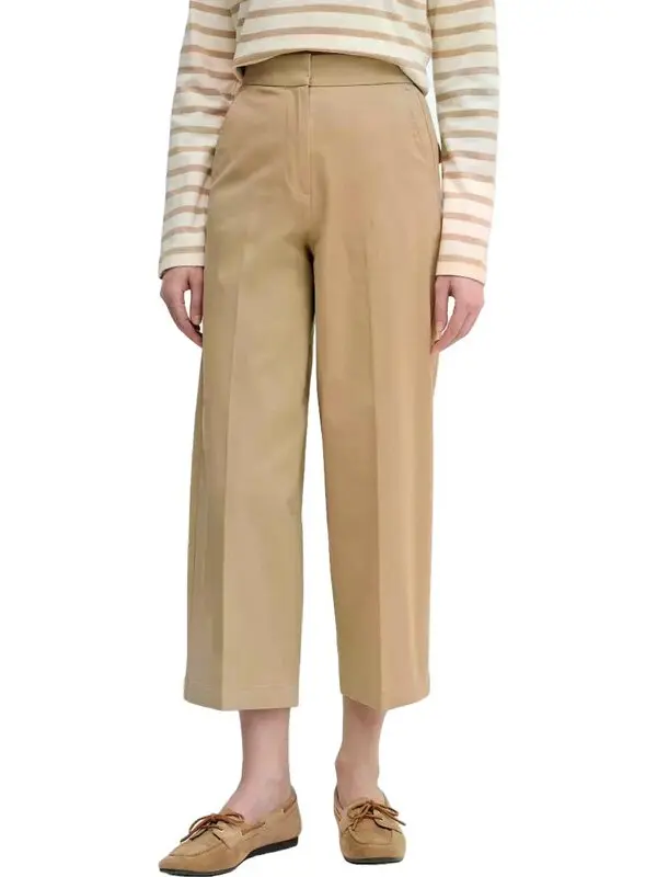 BENETTON Pressed Crease Wide-leg Trousers - Neutrals