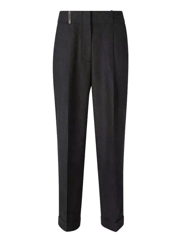 Peserico Pleated Turned-up Trousers - Grey