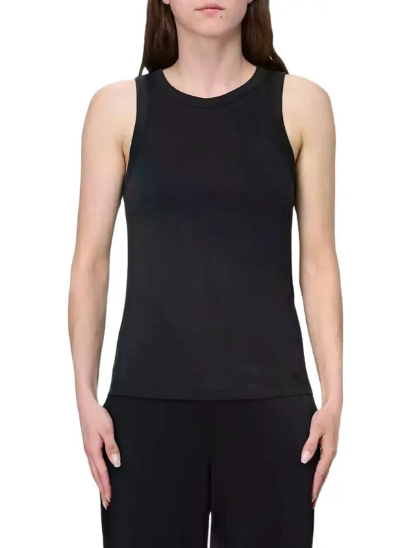 Max Mara Ribbed-knit Cotton Tank Top - Black