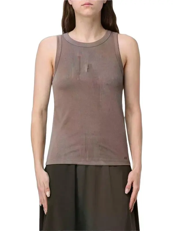 Max Mara Fine-ribbed Cotton Tank Top - Brown