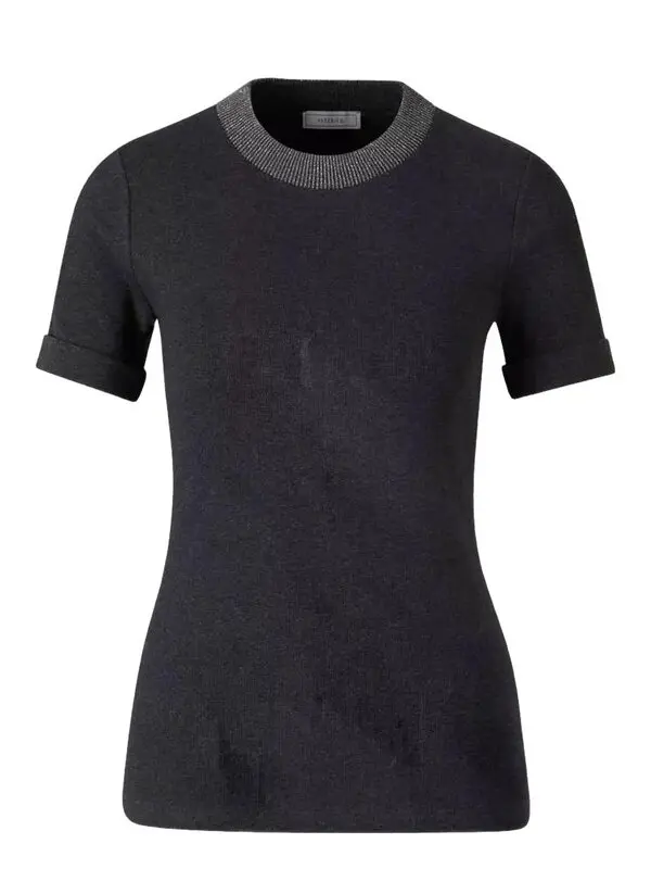Peserico Embellished-trim T-shirt - Grey