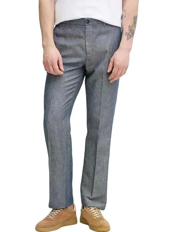 BENETTON Tailored Trousers With Pressed Creases - Blue