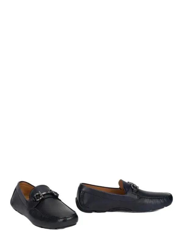 FERRAGAMO Gancini Leather Loafers - Blue